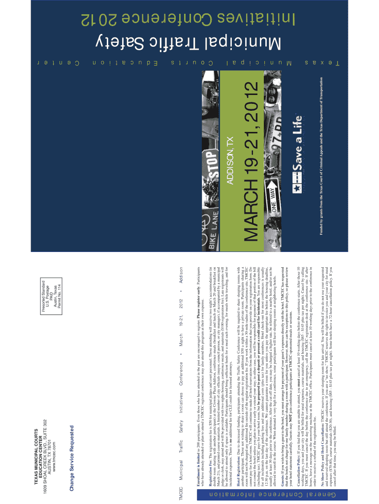 Fillable Online 2012 TSC Brochure - Texas Municipal Courts Education ...