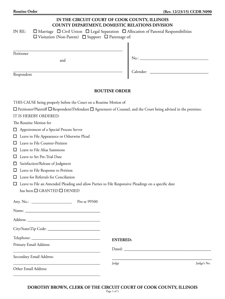 Fillable Online 12 218 239 Routine Order Fax Email Print - pdfFiller