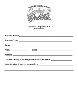 Fillable Online crockerriverside Donation Drop-off Form Business Name ...