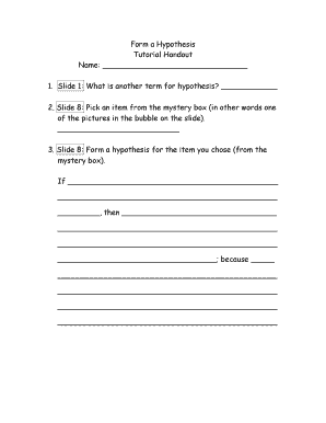 Fillable Online bcps Form a Hypothesis - bcps Fax Email Print - pdfFiller
