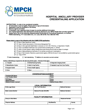 Fillable Online HOSPITAL /ANCILLARY PROVIDER Fax Email Print - pdfFiller