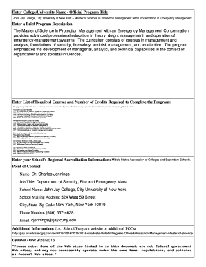 Fillable Online training fema College List Write-up Template WP Fax Email Print - pdfFiller