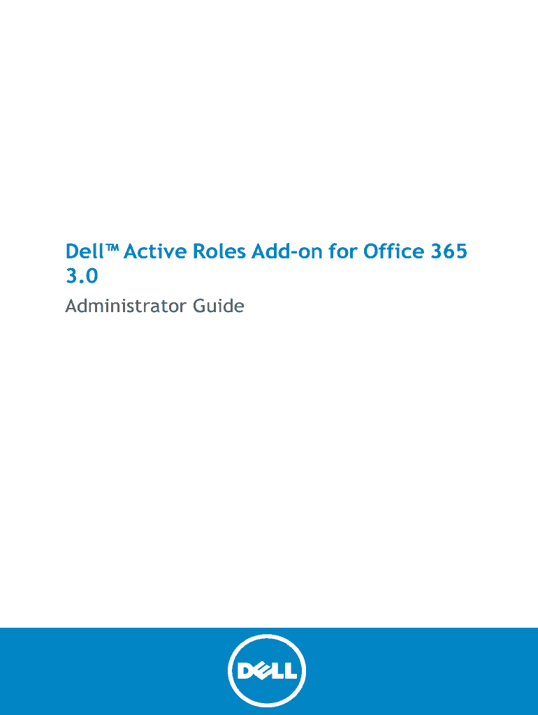 Fillable Online Active Roles Add-on for Office 365 3.0 Administrator ...