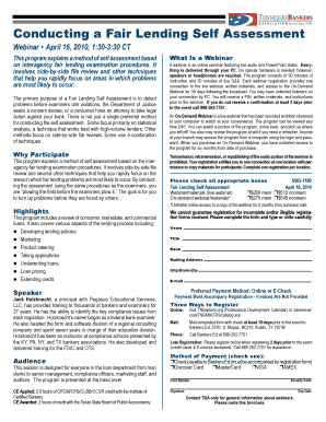 Fillable Online Conducting a Fair Lending Self Assessment - Sitemason ...