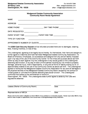 Fillable Online Community Room Rental Packet Fax Email Print - pdfFiller