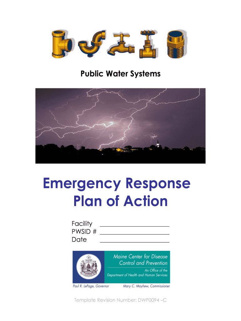 Fillable Online Emergency Response Plan Template for PWS 501-3300 ...