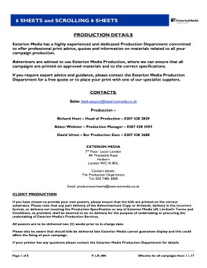 Fillable Online 6 SHEETS and SCROLLING 6 SHEETS Fax Email Print - pdfFiller