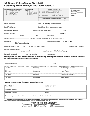 Fillable Online ce sd61 bc Greater Victoria School District #61 Fax ...