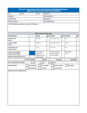 Fillable Online blm Form S-4: Sage-Grouse Site-Scale Habitat ...