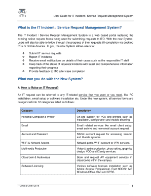 Fillable Online ito hkbu edu User Guide for IT Incident / Service ...