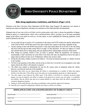 Fillable Online ohio OUPD Ride Along Waiver.doc Fax Email Print - pdfFiller