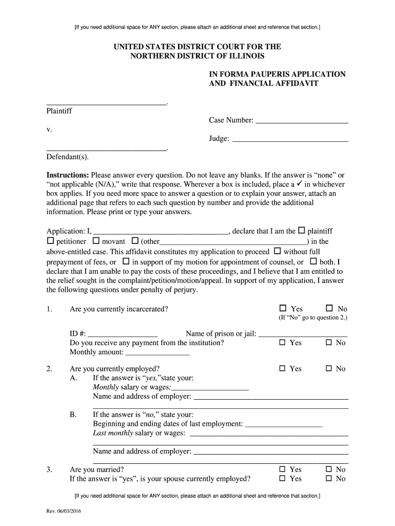 Fillable Online ilnd uscourts ifp financial affidavit.docx Fax Email ...