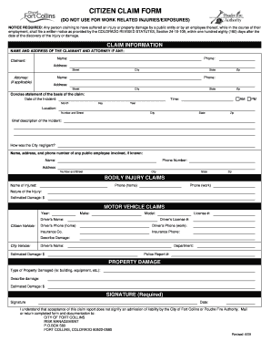 Fillable Online CITIZEN CLAIM FORM Fax Email Print - pdfFiller