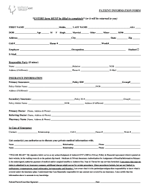 Fillable Online *ENTIRE form MUST be filled in completely* (or it will be returned to you) Fax ...