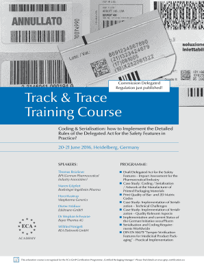 Fillable Online Track & Trace Training Course - gmp-navigator.com Fax ...
