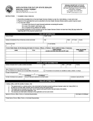 Fillable Online in APPLICATION FOR OUT-OF-STATE DEALER Fax Email Print ...