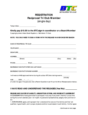Fillable Online Reciprocal Tri Club Member Fax Email Print - pdfFiller