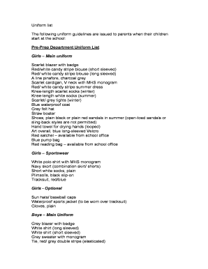 Fillable Online CADET UNIFORM MEASUREMENT Fax Email Print - pdfFiller