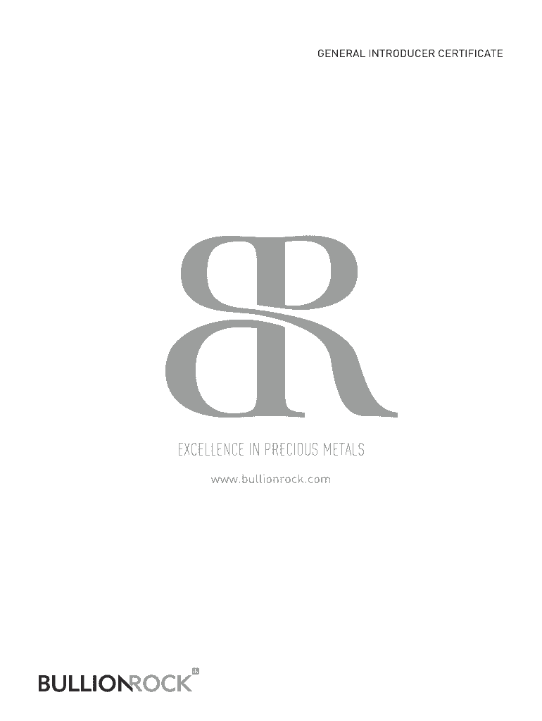 Fillable Online GENERAL INTRODUCER CERTIFICATE Fax Email Print - pdfFiller