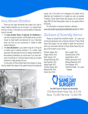 Fillable Online Iowa Advance Directives Fax Email Print - pdfFiller