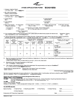 Fillable Online i-PASS APPLICATION FORM ?????? - Asia Airfreight ...