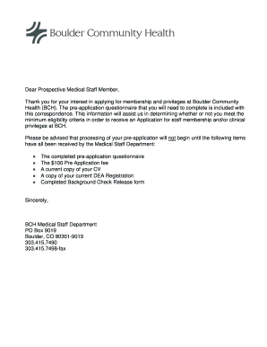 Fillable Online Dear Prospective Medical Staff Member, Thank you for your interest ... Fax Email ...