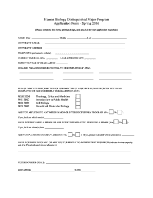 Fillable Online virginia Human Biology Prospective Form Fax Email Print - pdfFiller