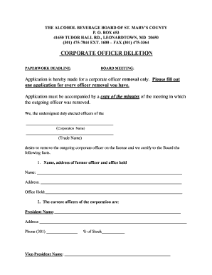 Fillable Online Corp.Officer deletion form Fax Email Print - pdfFiller