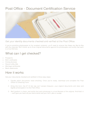 Fillable Online Post Office - Document Certification Service Fax Email ...