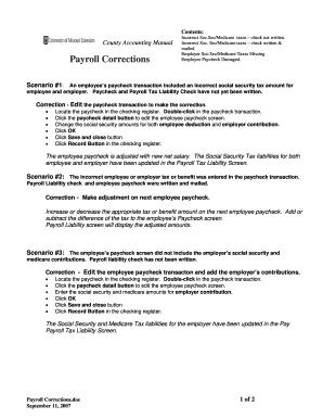 Fillable Online Payroll Corrections Fax Email Print - pdfFiller