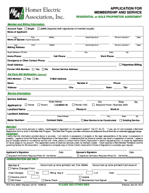 Fillable Online RESIDENTIAL or SOLE PROPRIETOR AGREEMENT Fax Email ...