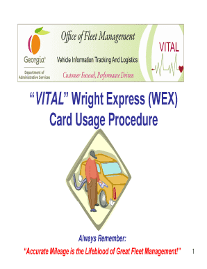 Fillable Online VITAL Wright Express (WEX) Fax Email Print - pdfFiller