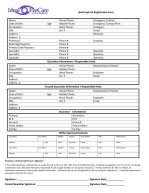 Fillable Online New Adult Patient Forms - Ideal EyeCare Fax Email Print - pdfFiller