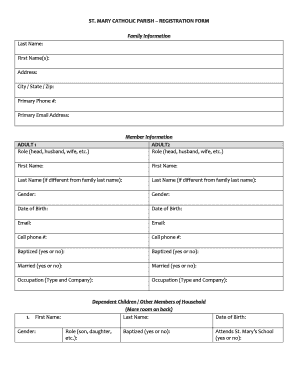 Fillable Online stmarylittleton MARY CATHOLIC PARISH REGISTRATION FORM ...
