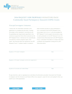 Fillable Online societyfp 2016 REQUEST FOR PROPOSALS SIGNATURE PAGE Fax ...
