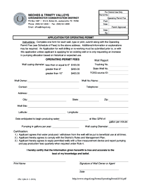 Fillable Online ntvgcd Operating Permit Application. Operating Permit ...