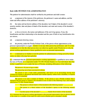 Fillable Online floridabar Revised Rule 5.200 - Petition for ...