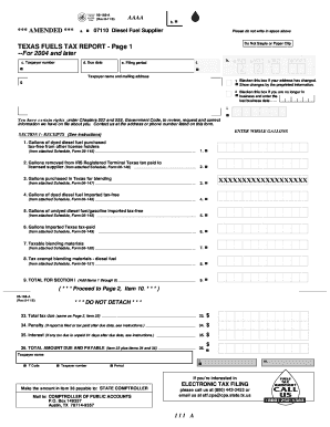 Fillable Online 06-168 Amended Diesel Fuel Supplier Fuels Tax Report ...
