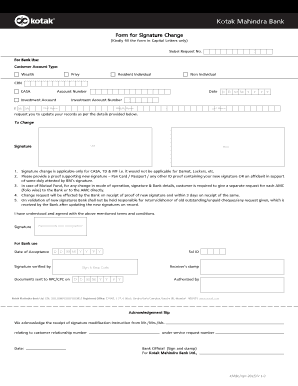 Application For Signature Change In Bank - Fill Online, Printable ...