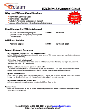 Fillable Online EZClaim Advanced Cloud Fax Email Print - pdfFiller
