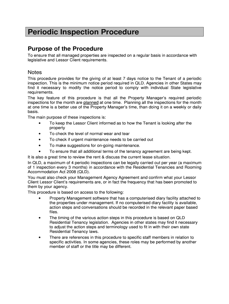 Fillable Online Periodic Inspection Procedure Fax Email Print - pdfFiller
