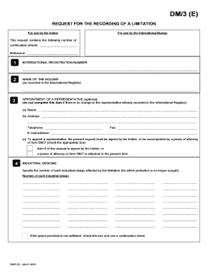 Fillable Online wipo Form DM/3 (Hague System for the International ...