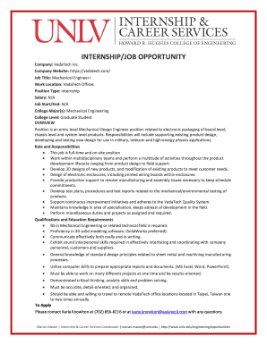 Fillable Online business unlv INTERNSHIP/JOB OPPORTUNITY - University ...