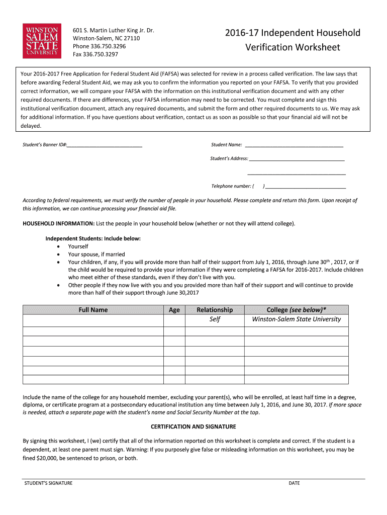 Fillable Online wssu Winston-Salem, NC 27110 - wssu Fax Email Print - pdfFiller