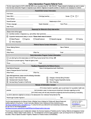 Fillable Online kingcounty Early Intervention Referral Form - King ...