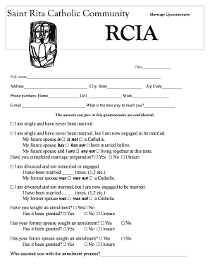 Fillable Online stritarcia edublogs Marriage Questionnaire Fax Email ...
