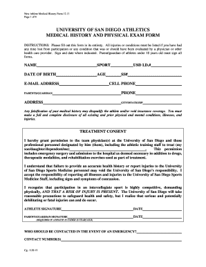 Fillable Online New Athlete Medical History Form 12 Fax Email Print ...
