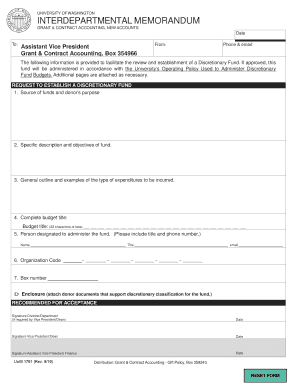 Fillable Online f2 washington UNIVERSITY OF WASHINGTON ...