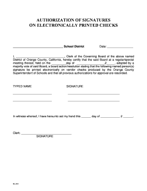 Fillable Online ocde AUTHORIZATION OF SIGNATURES Fax Email Print ...