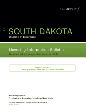 Fillable Online South Dakota Division of Insurance Licensing ...